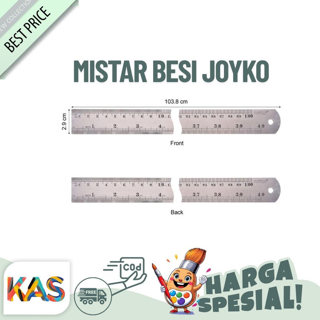 Jual Penggaris / Mistar Besi Joyko Stainless Steel Ruler 15 Cm / 30 cm - Beli Satuan | Shopee ...