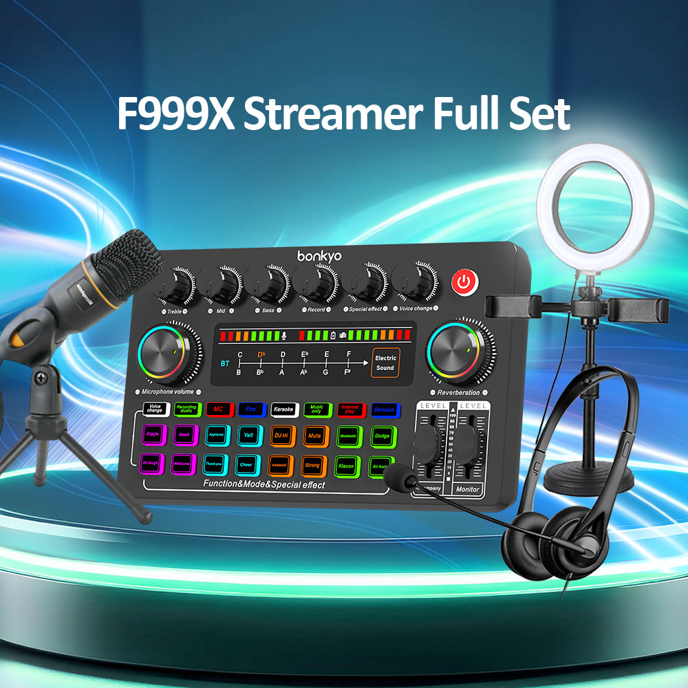 Jual Bonkyo SoundCard Paket Streaming Lengkap F999X Sound Card ...