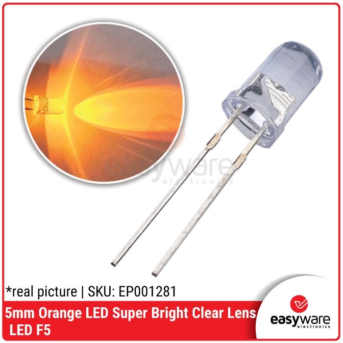 Jual PART & TOOL LED 5mm Super Bright Orange 5mm LED Superbright Oranye ...