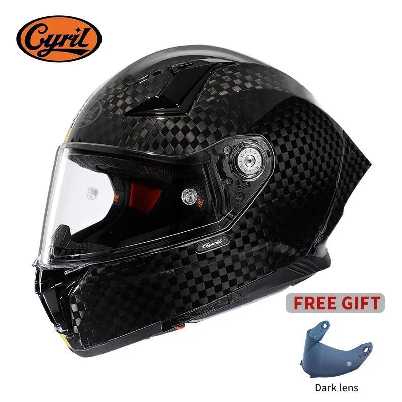 Jual Unisex Lightweight Carbon Fiber Kevlar Full Face Motorcycle Street ...