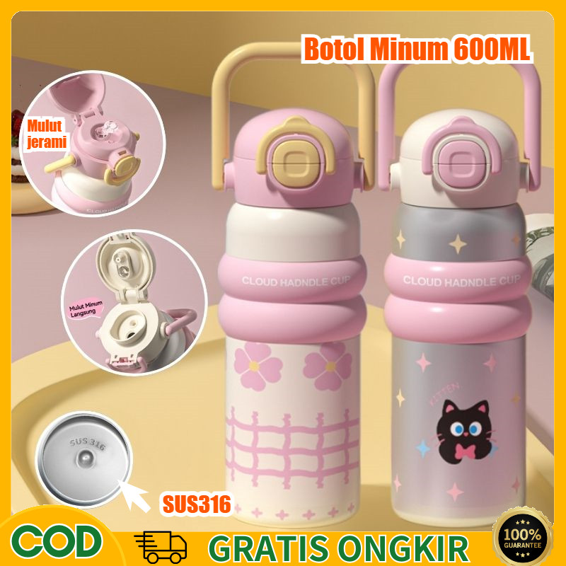 Jual 【COD】Tumbler 600ml Stainless Steel 316 Panas Dingin Botol ...