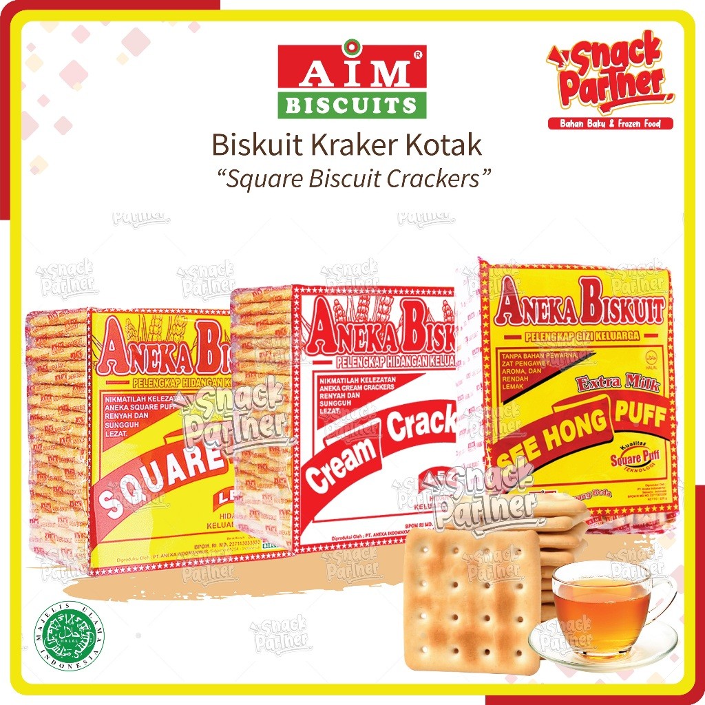 Jual AIM - SQUARE BISCUIT CRACKERS - Aneka Biscuits Biskuit Kotak Cream ...