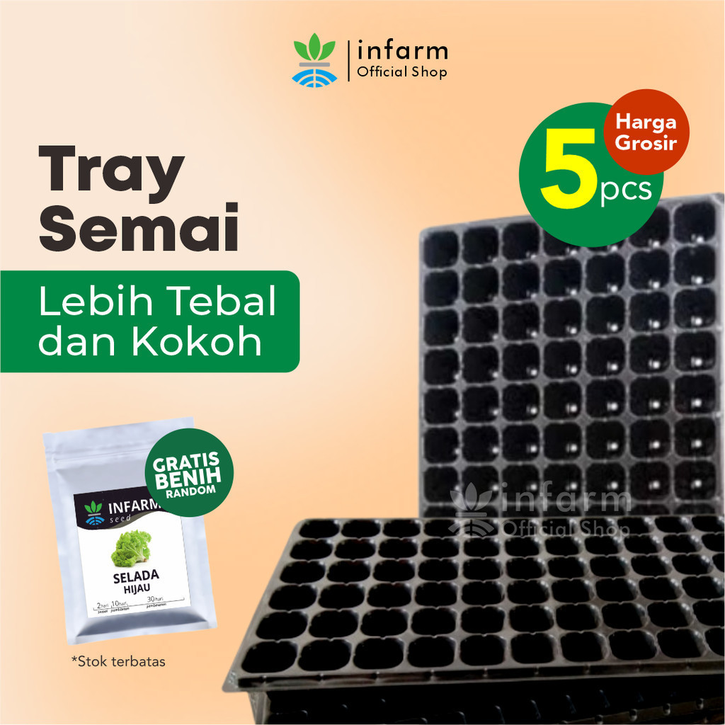 Jual INFARM - Paket Tray Semai Pot Tray Semai 5 PCS Tebal Ukuran 288 200 128 105 104 72 50 32 ...