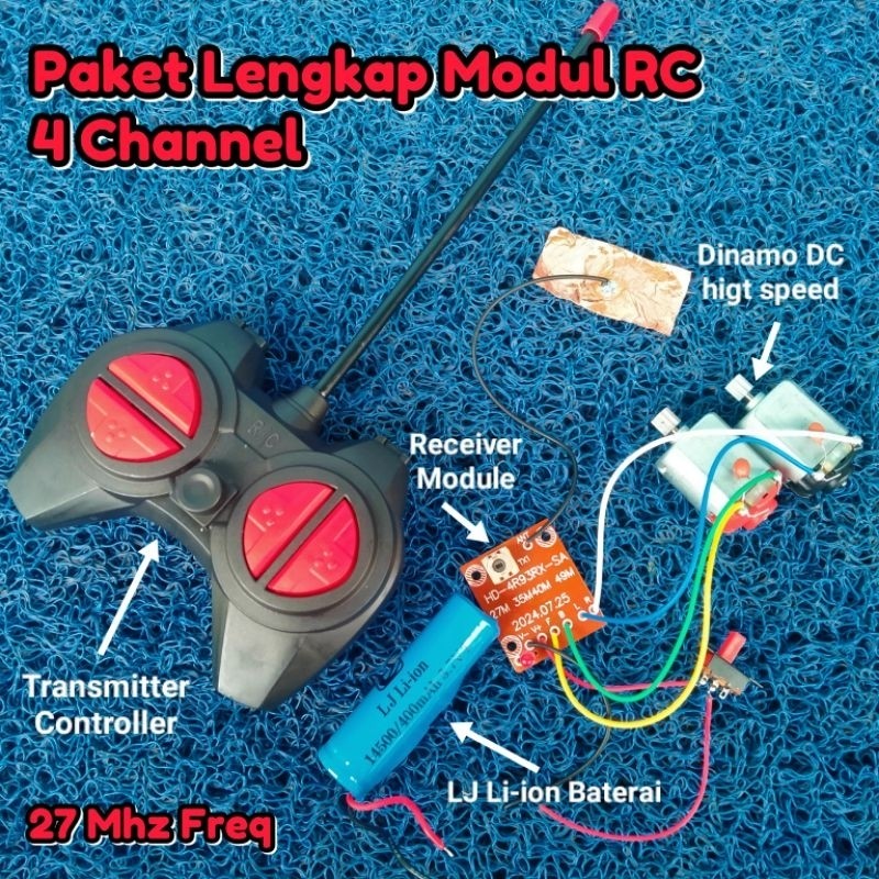 Jual Modul RC 4 Channel Paket Hemat Lengkap Frekuensi 27Mhz ...