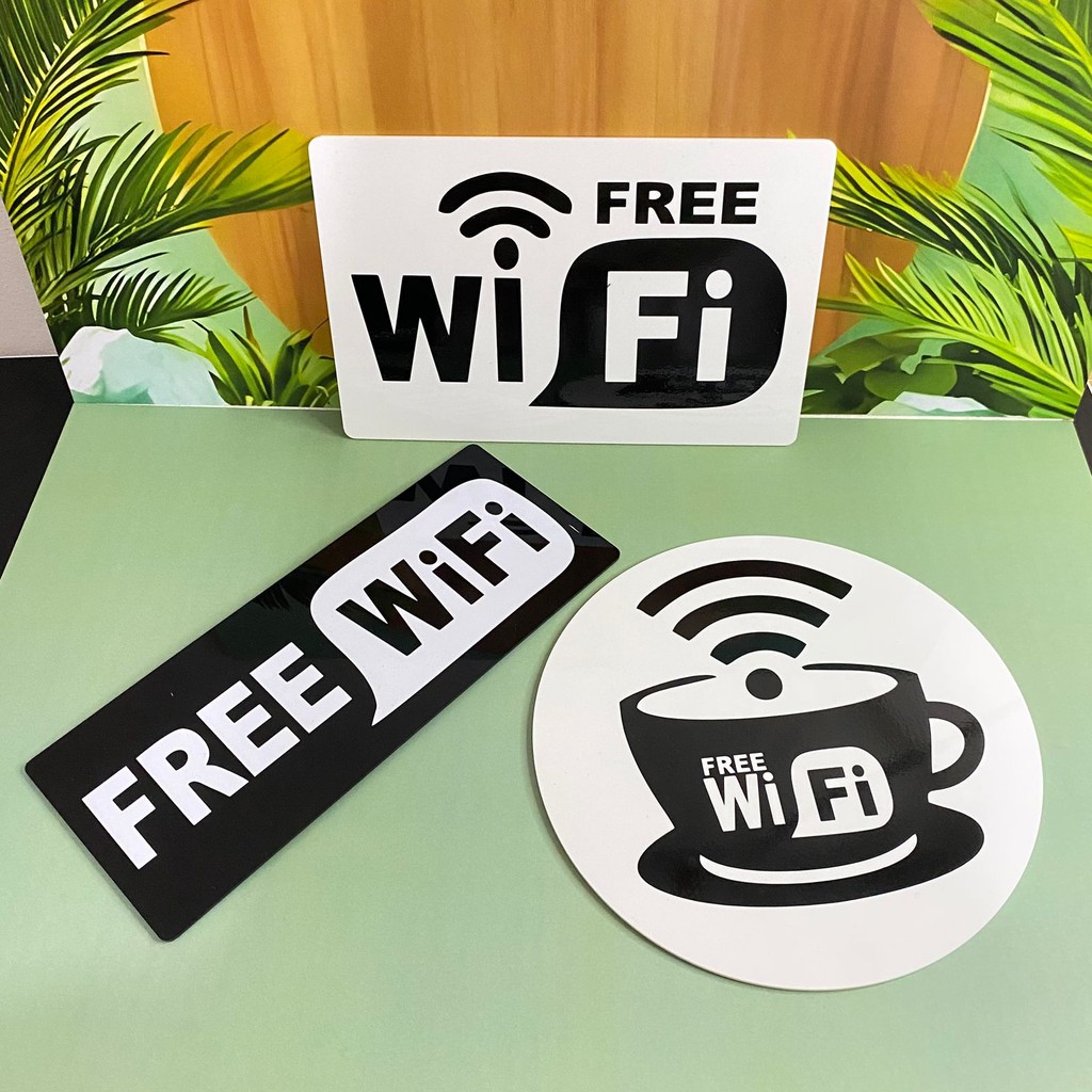 Jual YS Akrilik Papan Tanda Free Wi-Fi, Wall Decor Sign in | Shopee ...