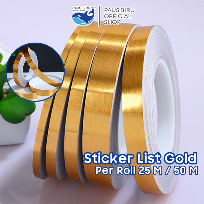 Jual Paus Biru - Sticker List Gold Plat Strip Dinding Lantai 25 / 50 ...