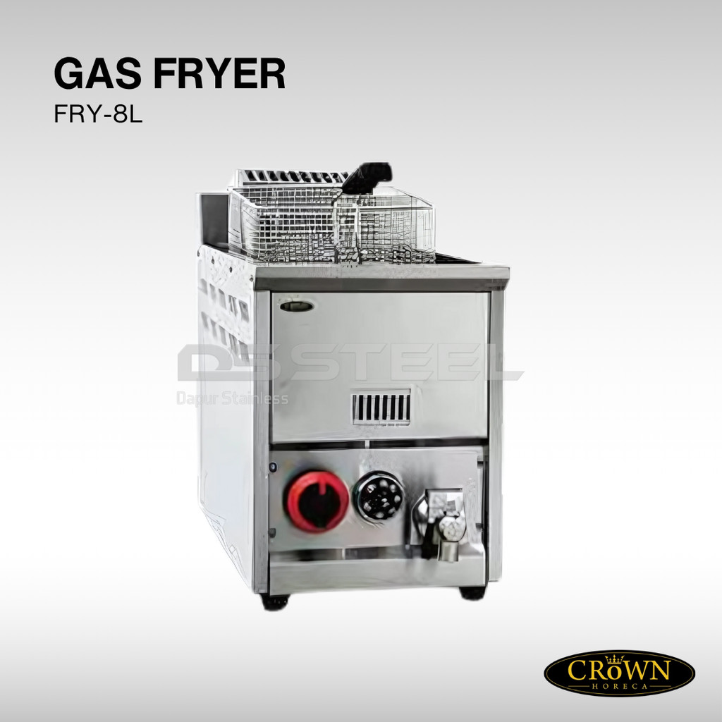 Jual CROWN Gas Deep Fryer Fried Chicken Chips 8l 1 Tank FRY-8L / FRY 8L ...