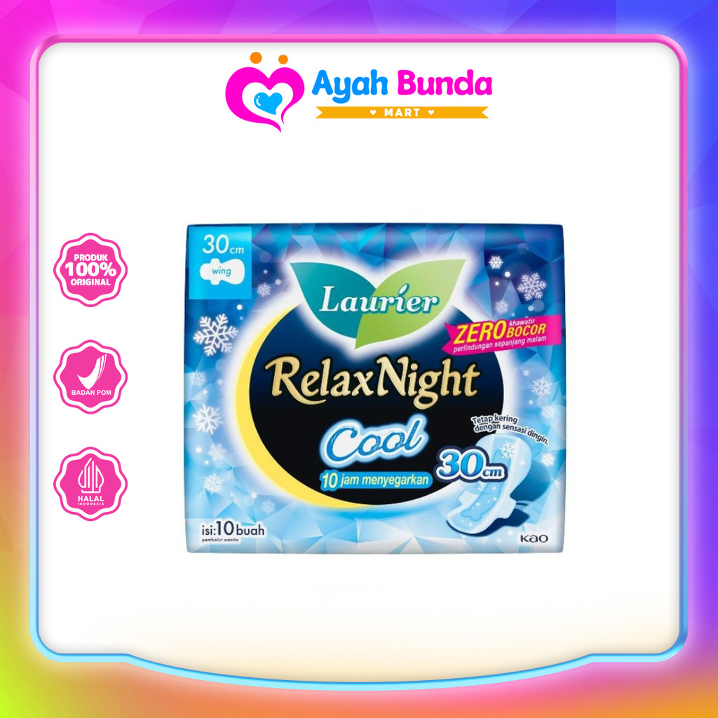 Jual Laurier Relax Night Cool Wing Pembalut Malam Wanita 10 Jam ...