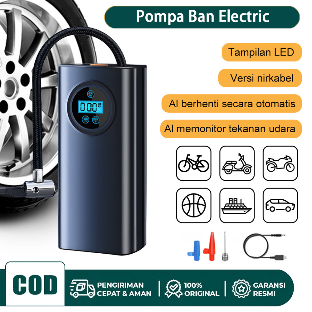 Jual Pompa Ban Motor Dan Mobil Electric Mini Pompa Angin Elektrik ...