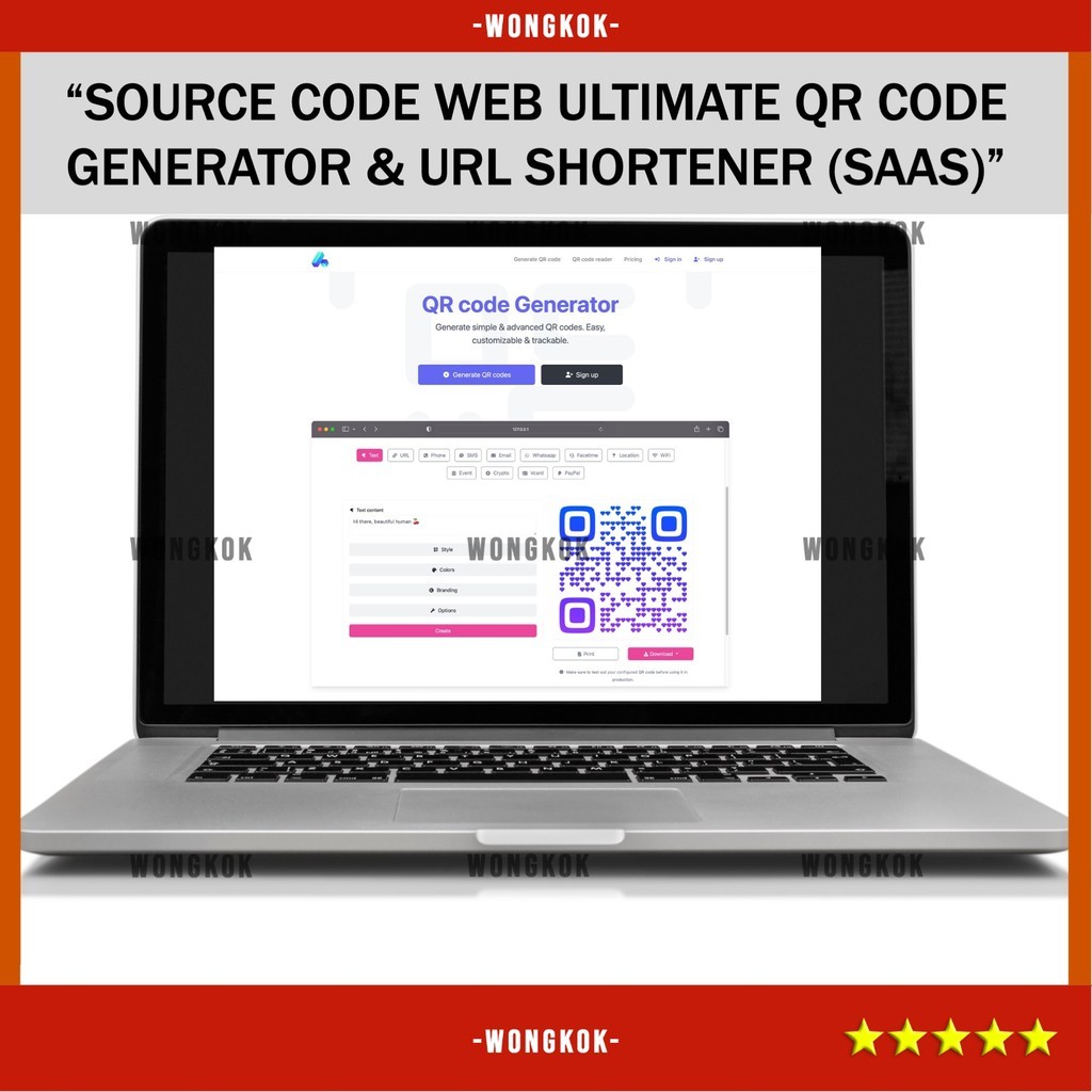 Jual SOURCE CODE APLIKASI WEB ULTIMATE QR CODE GENERATOR & URL SHORTENER (SAAS) D90 WONGKOK ...