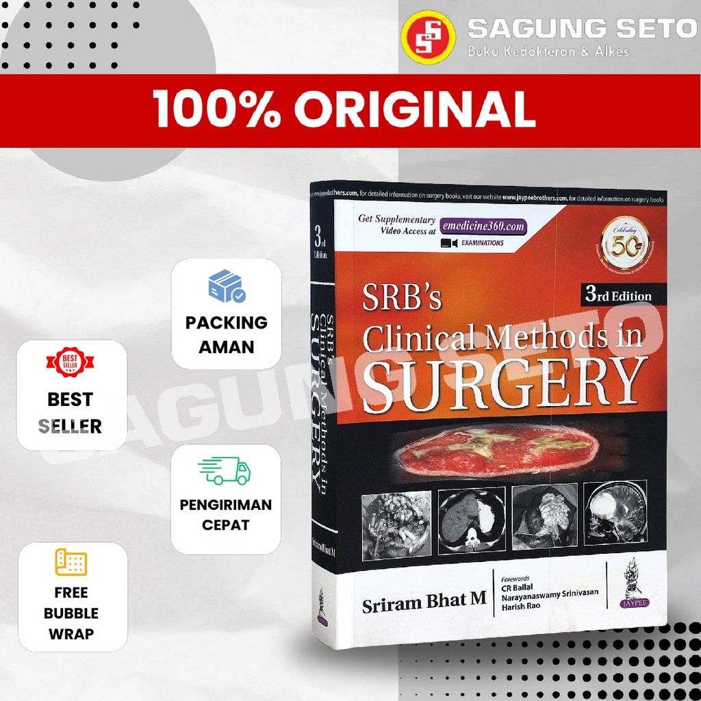 Jual SRBS CLINICAL METHODS IN SURGERY 3EDTION - KARANGAN SRIRAM BHAT M | Shopee Indonesia