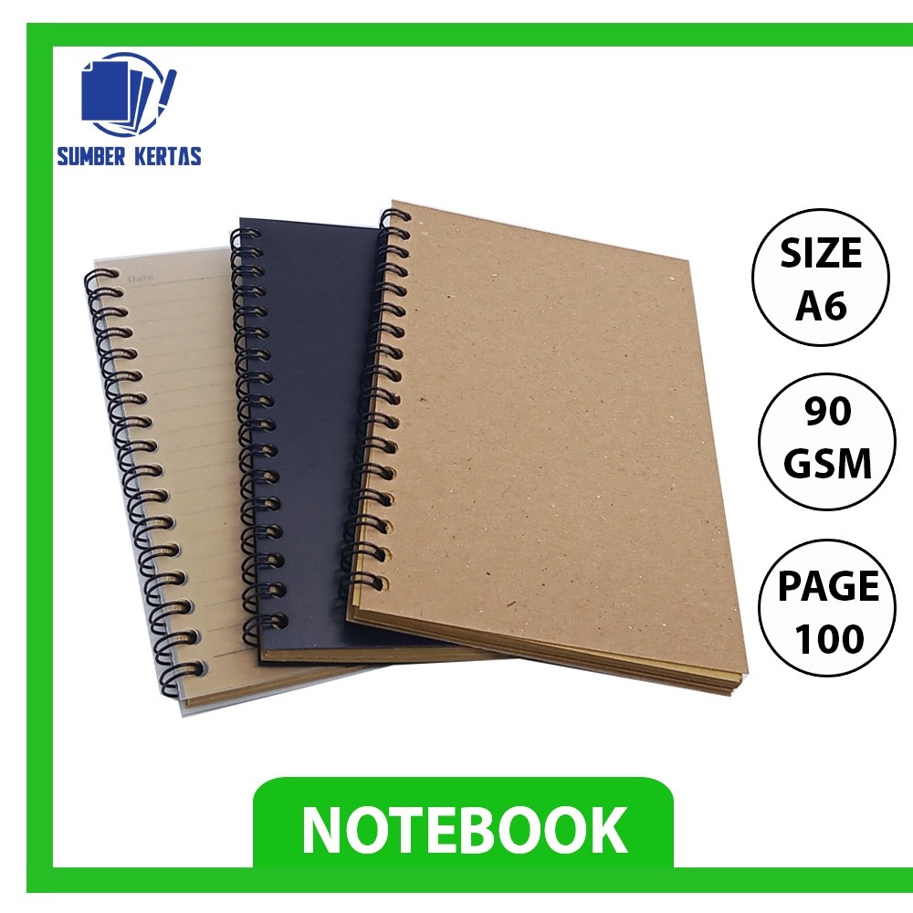 Jual NOTEBOOK A6/ BROWN PAPER/JURNAL A6/BUKU CATATAN A6 CRAFT PAPER ...