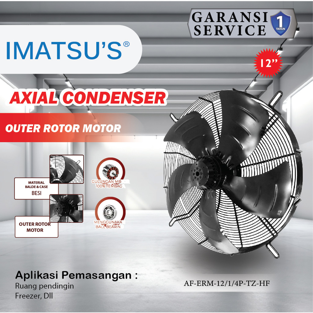 Jual Axial Fan 12 Inch Fan Condensor Kipas Chiller Condenser 12" 220V ...