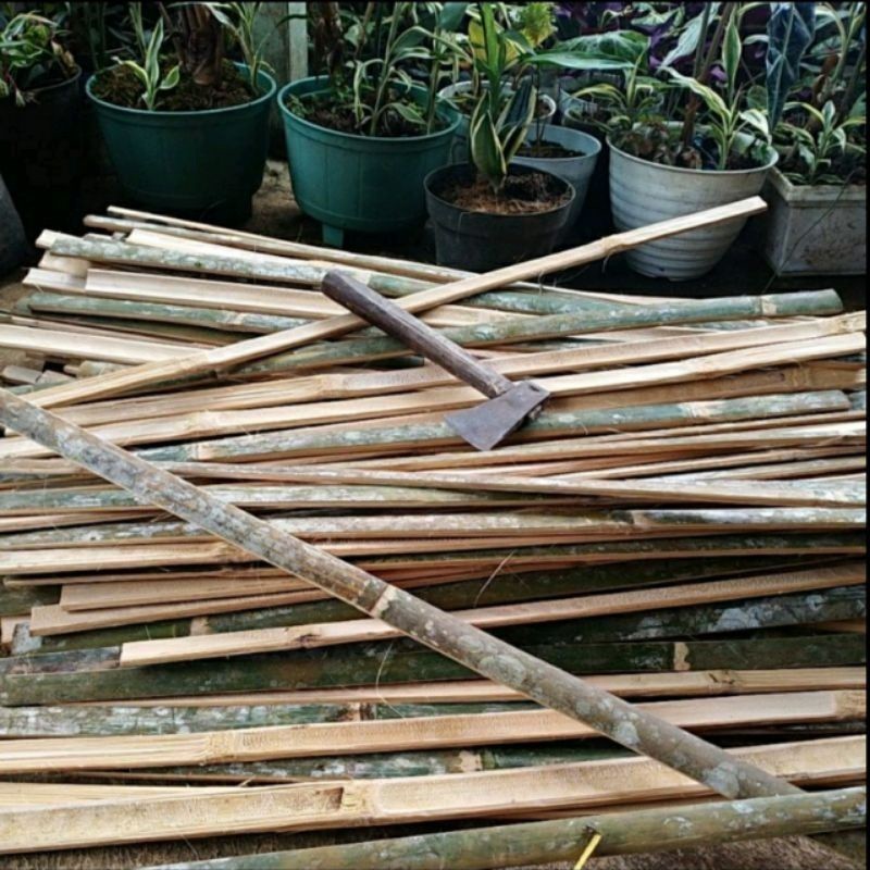 Jual AZ belahan bambu ukuran 30 sampai 200cm bambu ajir bahan pagar ...