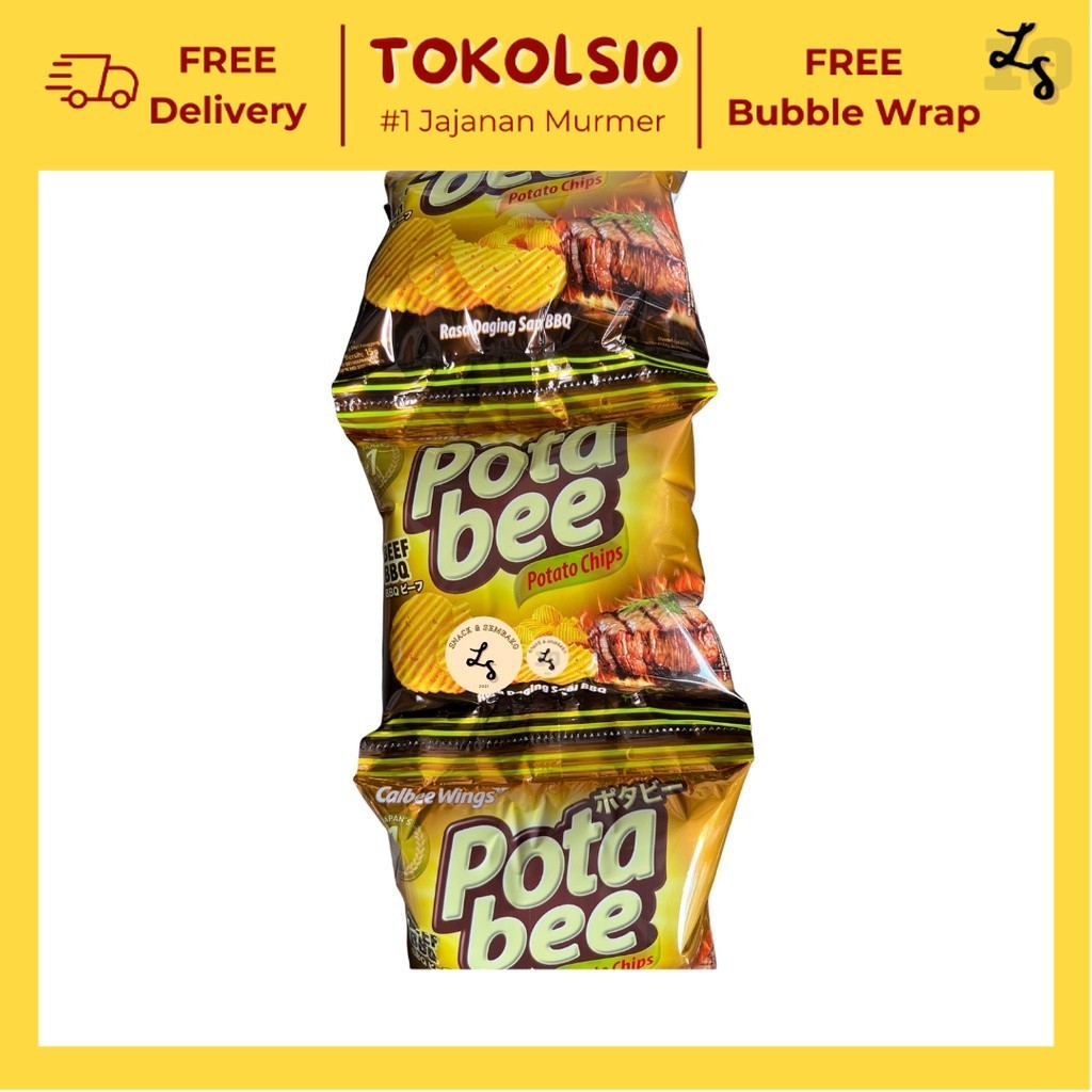 Jual Potabee Keripik Kentang Beef BBQ/Rumput Laut 1 Renceng Isi 10 pcs ...
