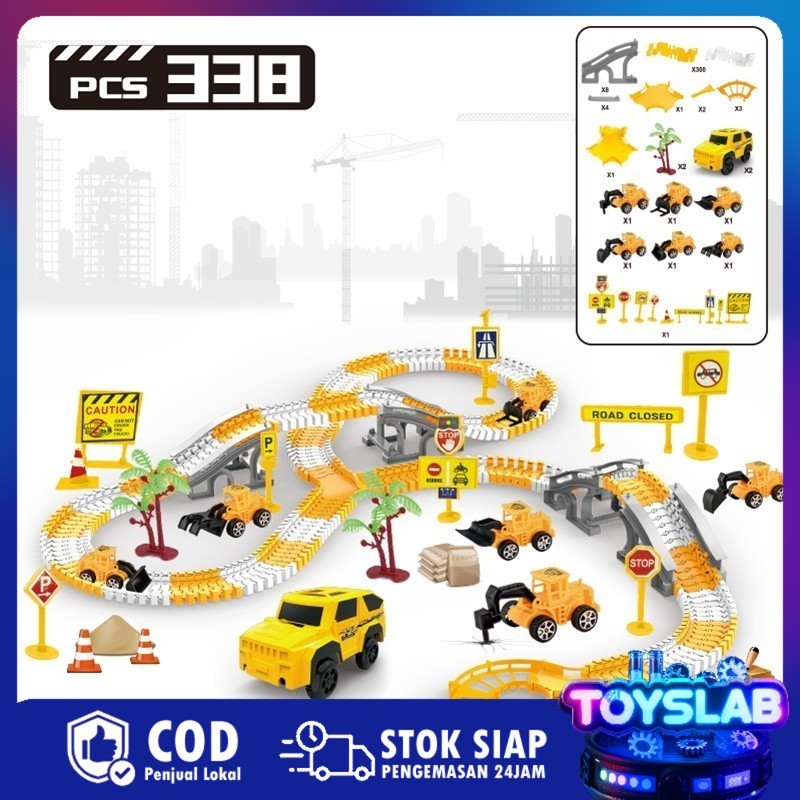 Jual Habibi Mobil Rel Elektrik Super Cepat 338PCS/180PCS City Truck ...