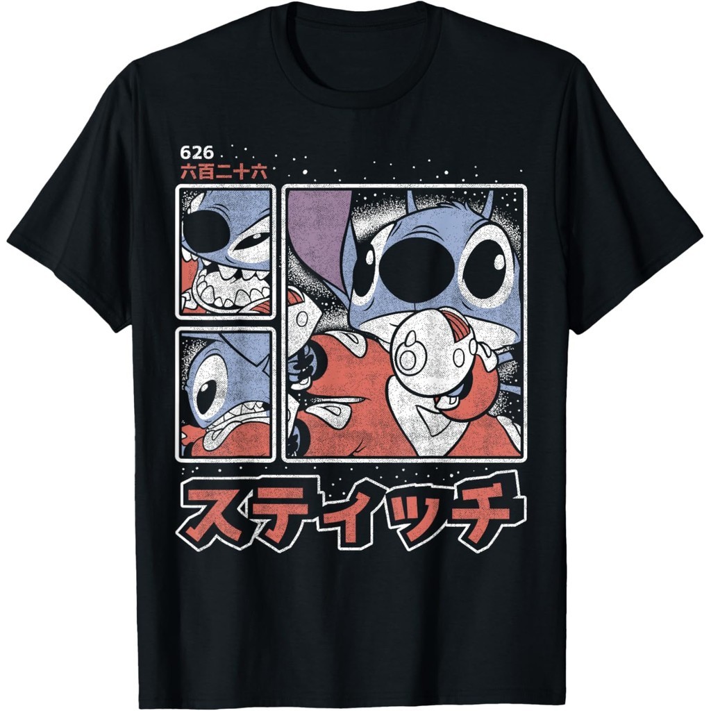 Jual Baju Kaos Disney Lilo & Stitch 626 Stitch Day Kanji Panels T-Shirt ...