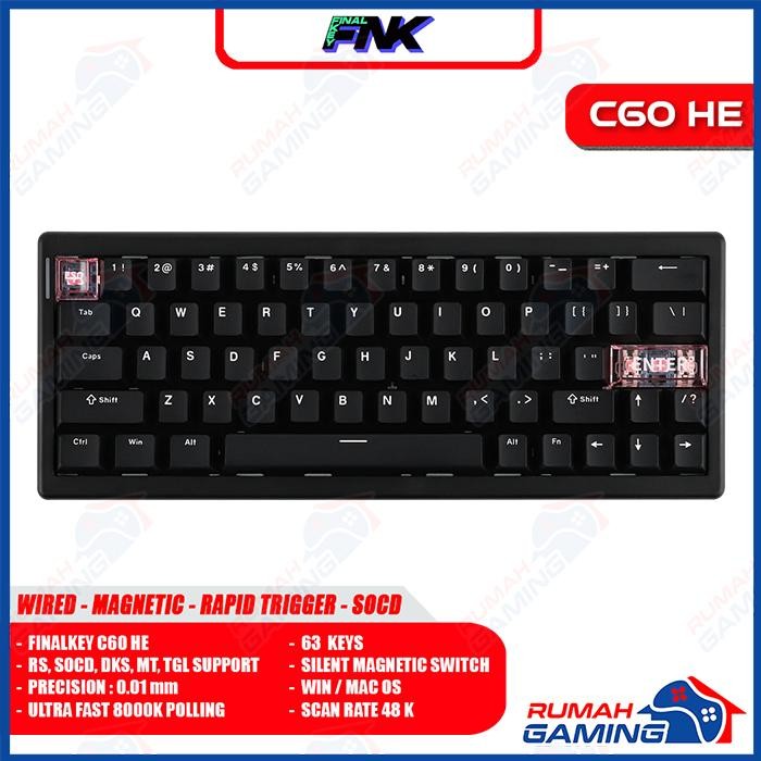Jual FINALKEY C60 HE - 60% - Wired - SOCD - 8k Polling Rate - Magnetic ...