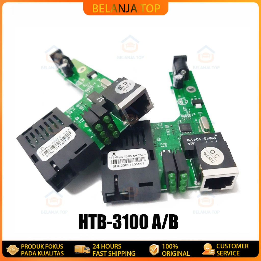 Jual PCB Netlink HTB-3100 A+B Side A Side B Fiber Optic Media Converter ...