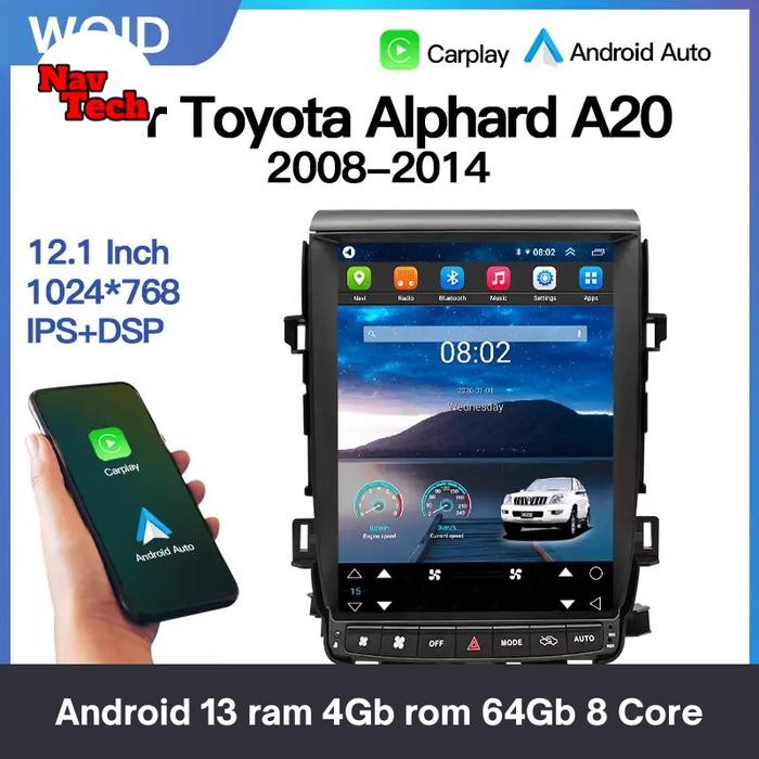 Jual Head unit android 12 inch Toyota Alphard Tesla Style | Shopee ...