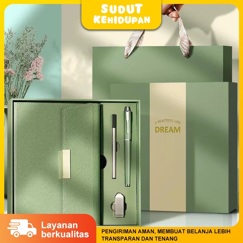 Jual Paket Hadiah Buku Catatan Bisnis Lipat Tiga A5 Cocok untuk Kantor ...