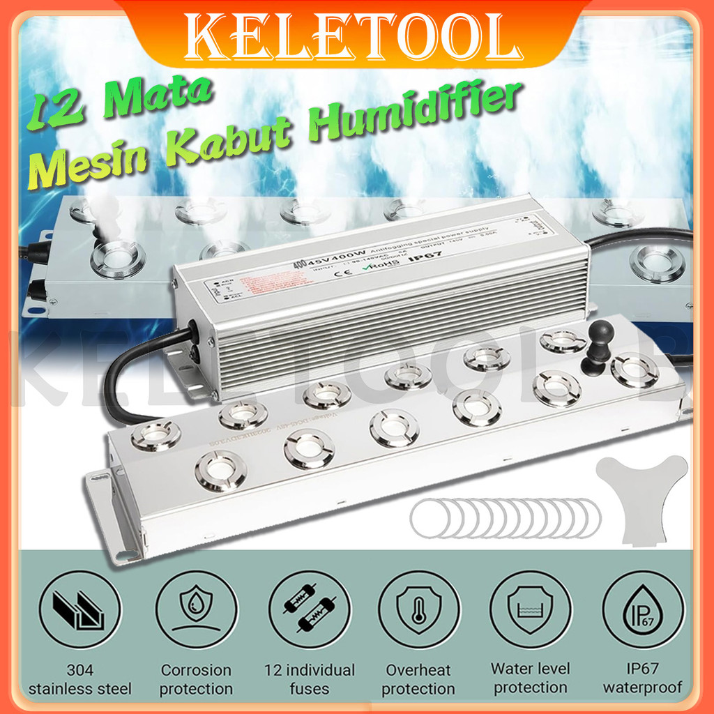 Jual Pengkabut Pengembun Humidifier Ultrasonik Mist Maker 10/12 Mata ...