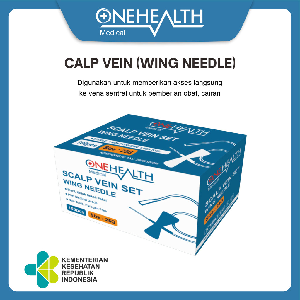 Jual Onehealth Scalp Vein Wing Needle Jarum kupu-kupu Alat Medis Pengambilan Darah 23G 25G 27G ...