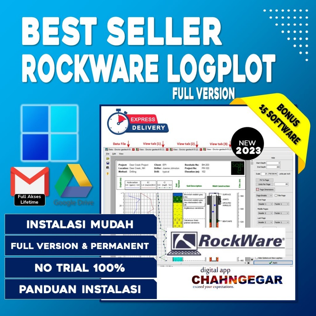Jual RockWare LogPlot 2024 Full Version Lifetime Permanen Software RockWare RockWorks | Shopee ...