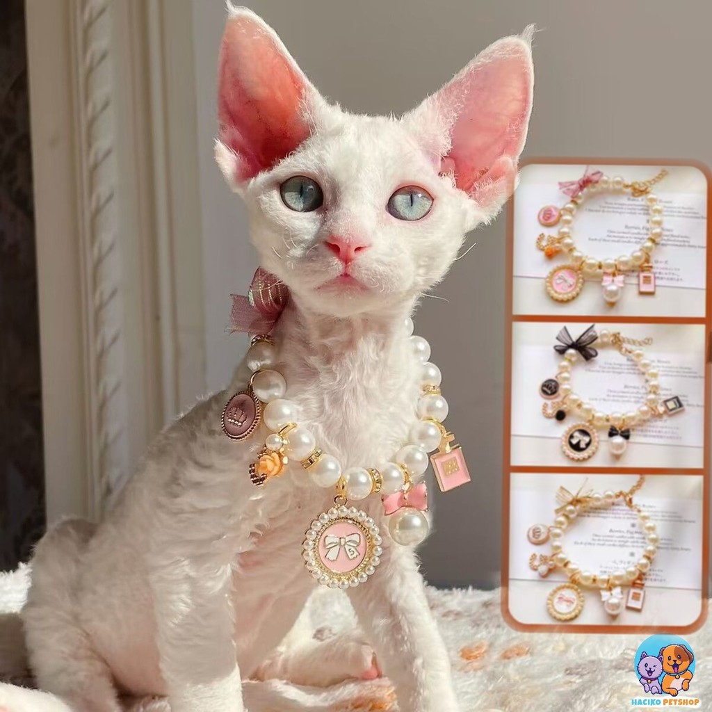 Jual Kalung Kucing & Anjing Motif Pita Mutiara Liontin kalung kucing ...