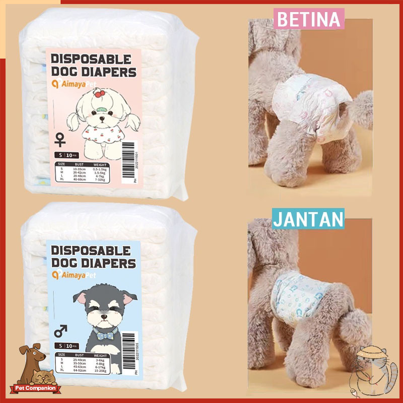 Jual 10pcs Pet Diapers /Pet Diapers Popok Anjing /Popok Anjing Jantan ...