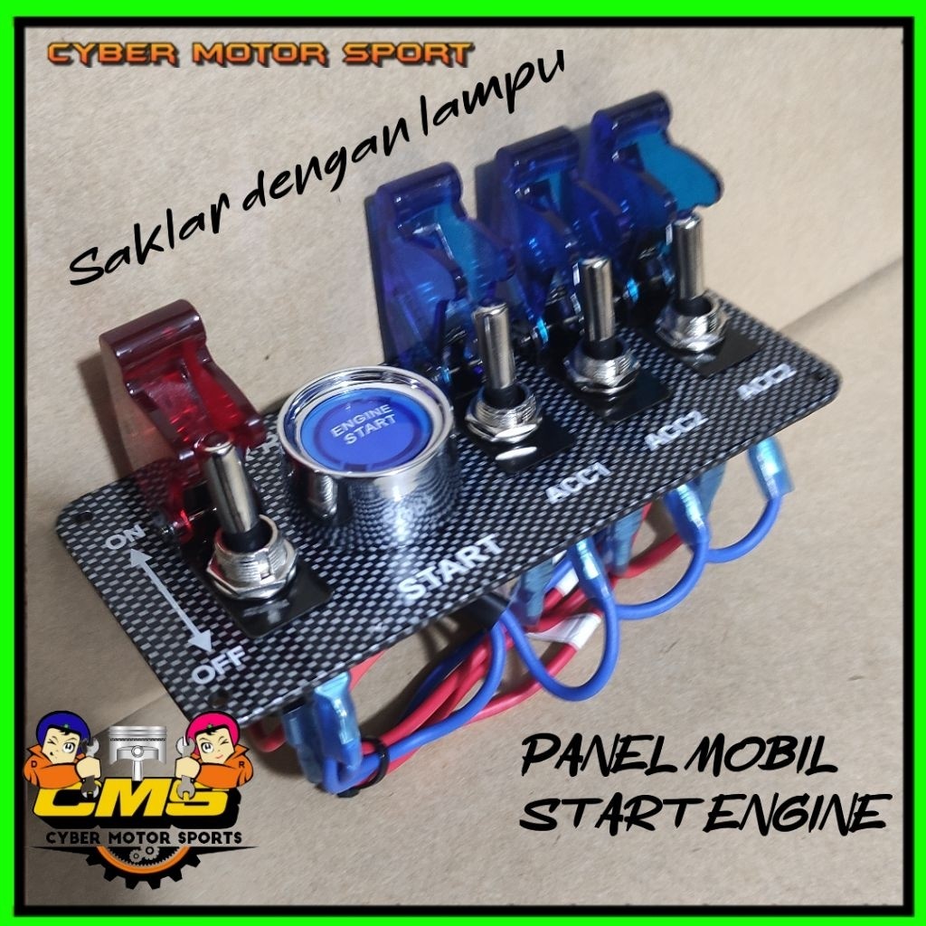 Jual Engine start racing universal mobil. Panel dashboard saklar tombol ...