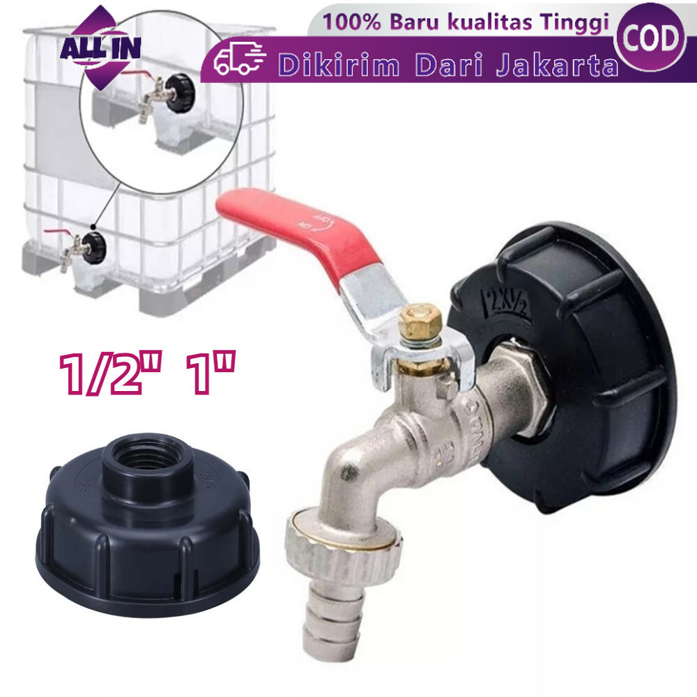 Jual Tutup Kran Ibc 1/2" 1"/Tutup Tandon Air 1000 Liter/Adaptor Kran ...