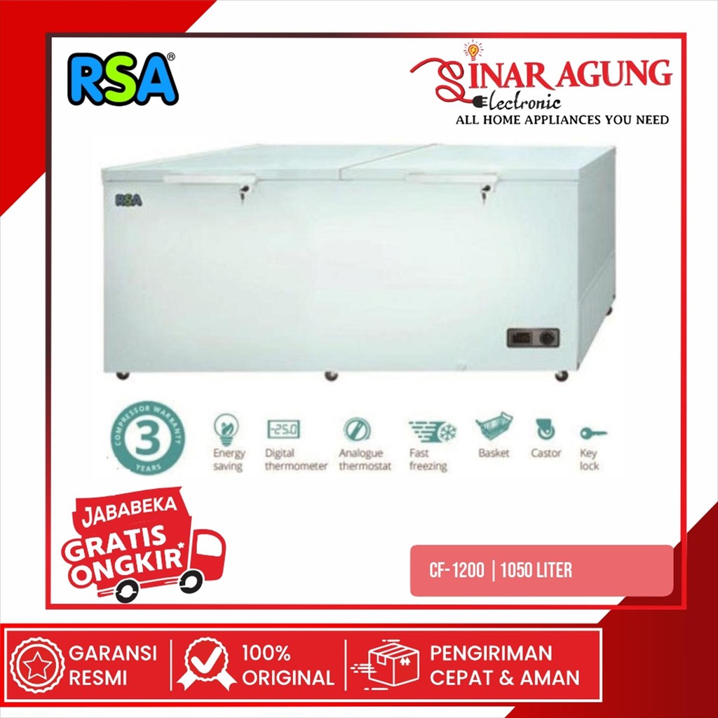 Jual RSA CF-1200 CHEST FREEZER 1050 LITER - 2 KOMPRESOR HEMAT LISTRIK ...