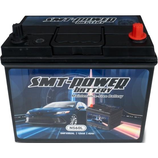 Jual SMT Power Battery Aki Mobil 12 Volt 45 Ah NS60L Baterai Kering Mobil Maintenance Free ...