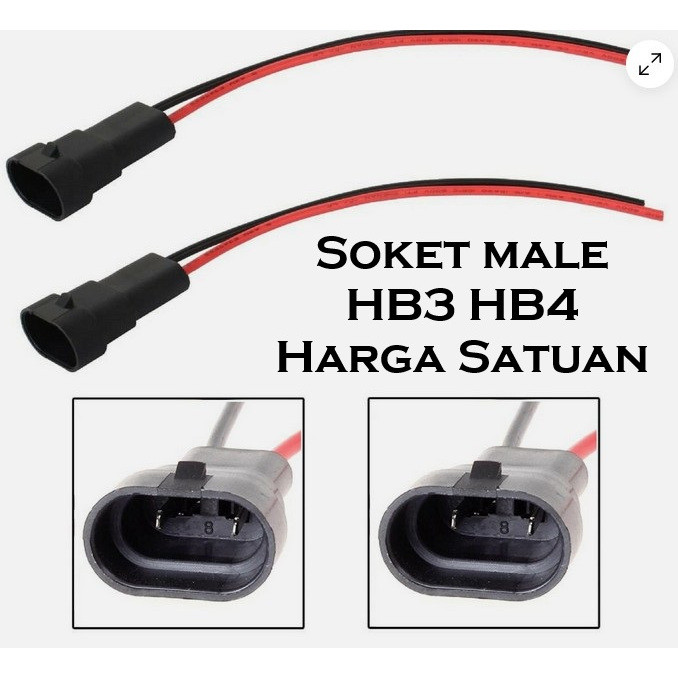 Jual SOKET COWOK HB4 HB3 Male rumah socket konektor 9005 9006 cowo laki ...