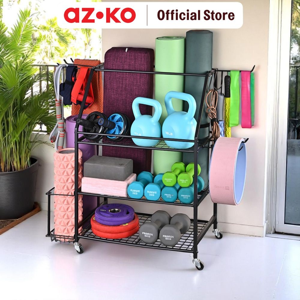 Jual AZKO Masterspace Rak Penyimpanan Alat Olahraga Multifungsi - Hitam ...