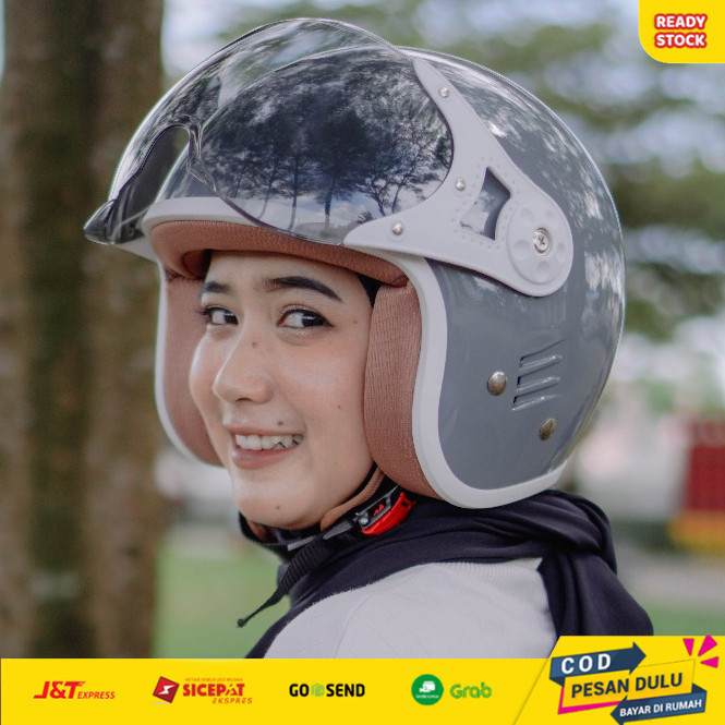 Jual Helm Retro Bipplast Fantasy BRH 1 Hijab Friendly Half Face Helem ...