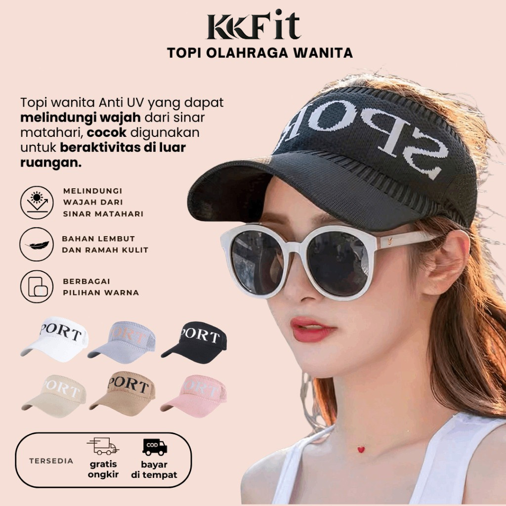 Jual KKFIT Topi Olahraga Sun Hat Wanita UV Bersepeda Golf Anti ...