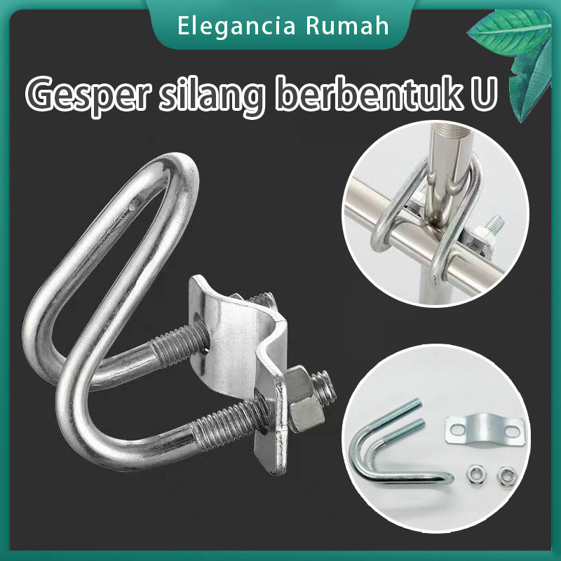 Jual Klem Pipa Silang Berbentuk U Ganda/Gesper Silang Berbentuk U/Klem ...