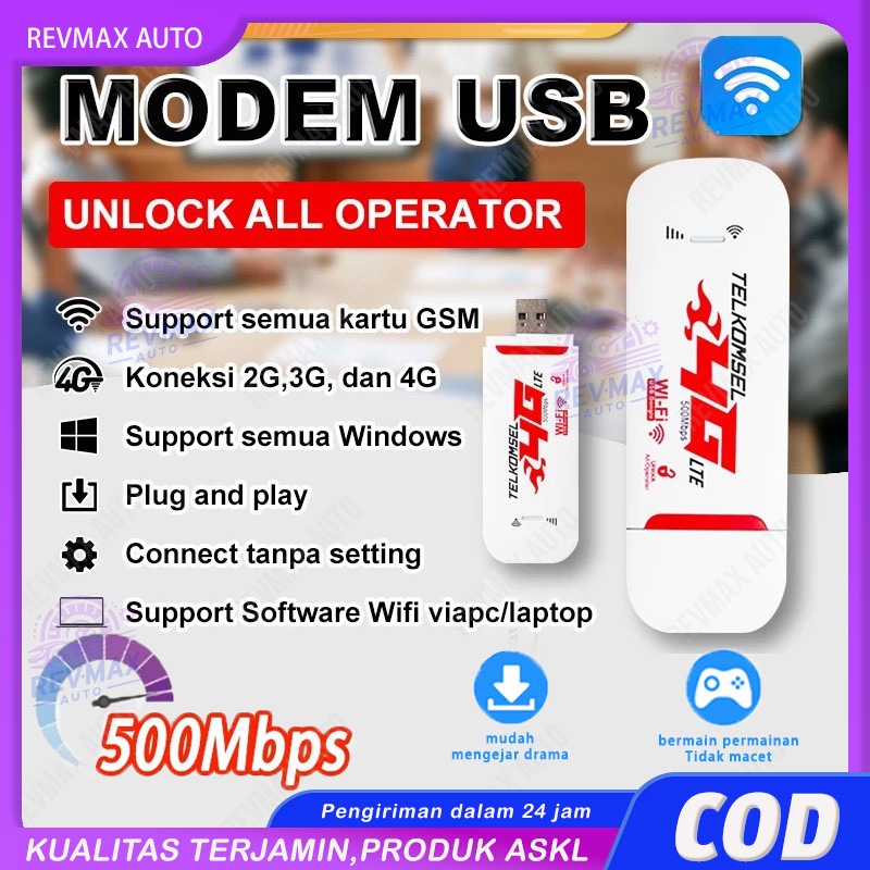 Jual Modem Wifi USB 4G Portabel Kecepatan 500Mbps Mendukung Semua ...