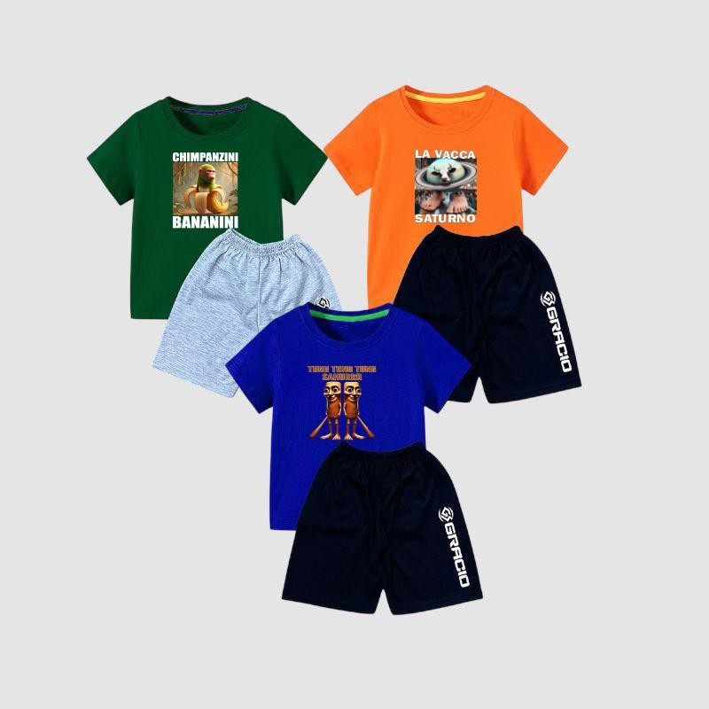 Jual Paket 3pc Stelan Kaos Anak Tung TUng Sahur Anomali Chimpanzini ...