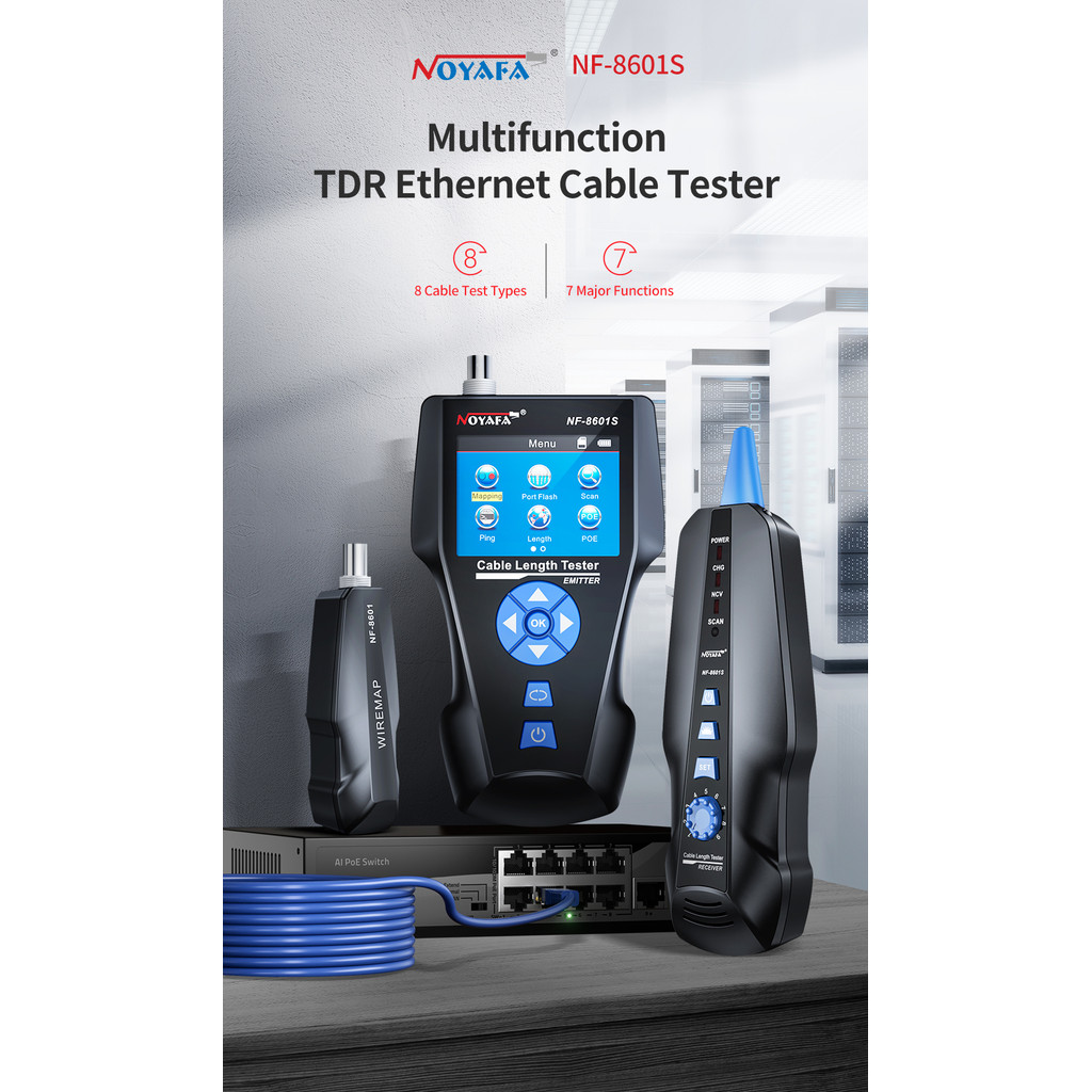 Jual NOYAFA Network Cable Tester NF-8601S Cable Tracker Anti ...