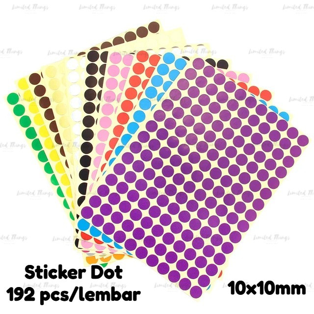 Jual Sticker 10x10 mm Dot Label Warna Perekat Bulat Lingkaran Titik ...