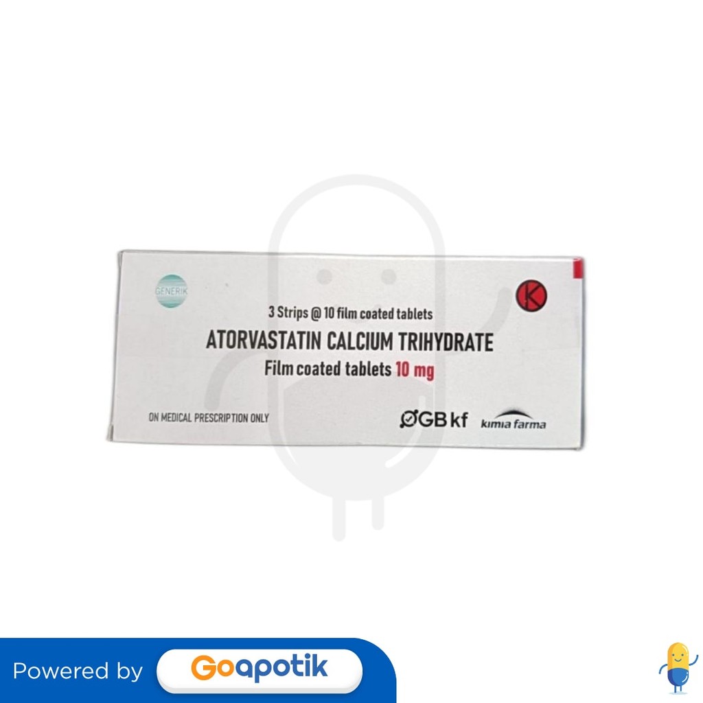 Jual Atorvastatin Calcium Trihydrate Kimia Farma 10 Mg Box 30 Tablet ...
