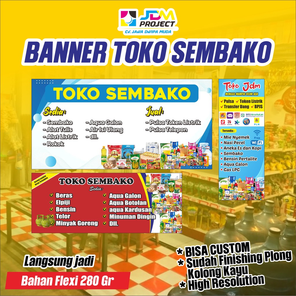 Jual JDM Project - Banner Spanduk Toko Warung Sembako Kelontong Custom ...