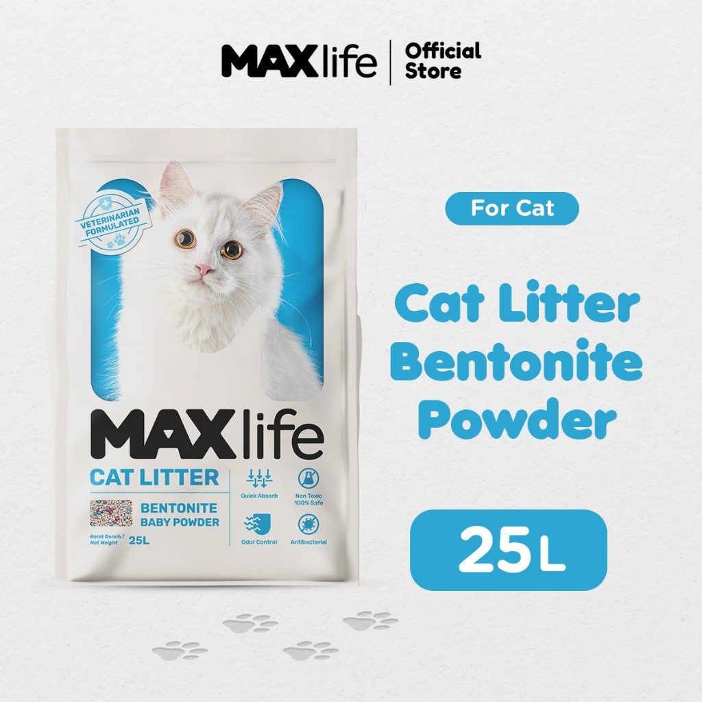 Jual MAXlife Cat Litter Bentonite Powder 25L Hemat | Shopee Indonesia