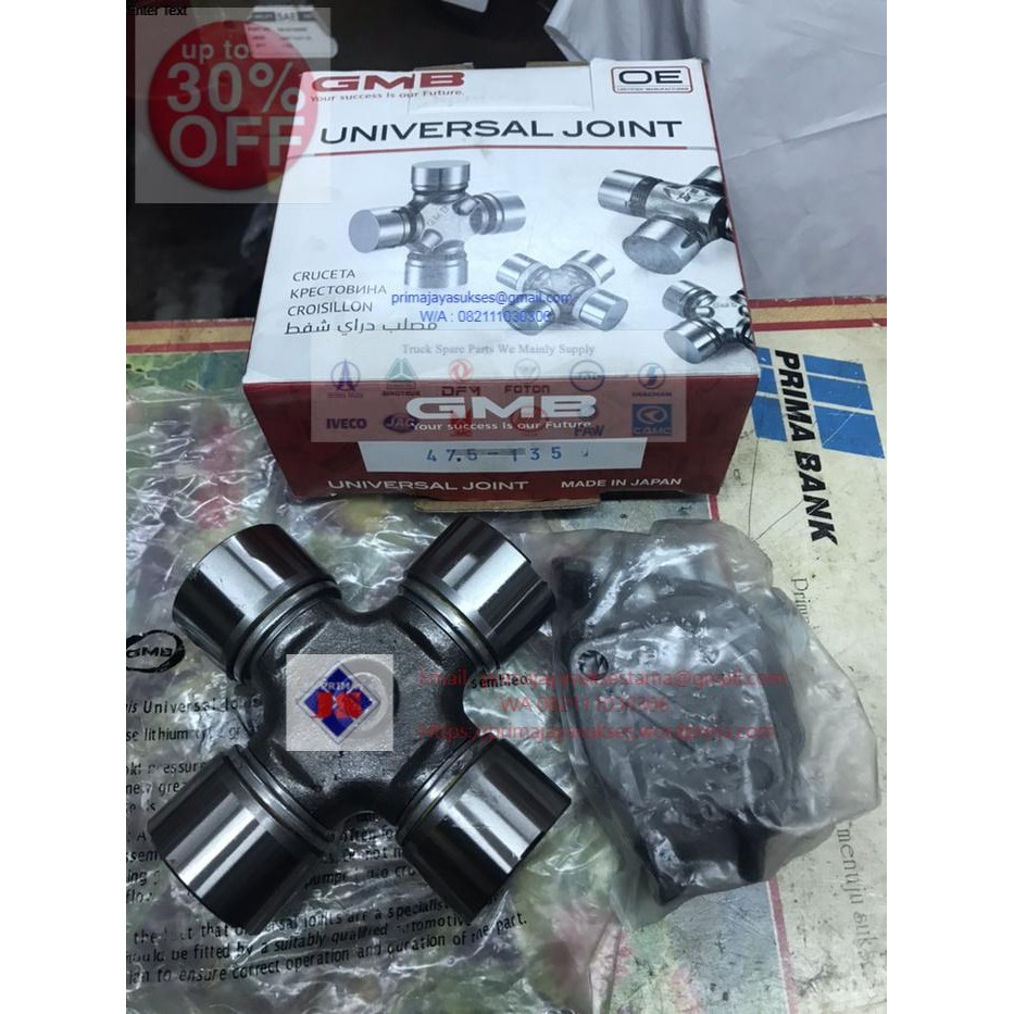 Jual Universal cross joint GMB ukuran 47,5 x 135 model plate terpisah ...