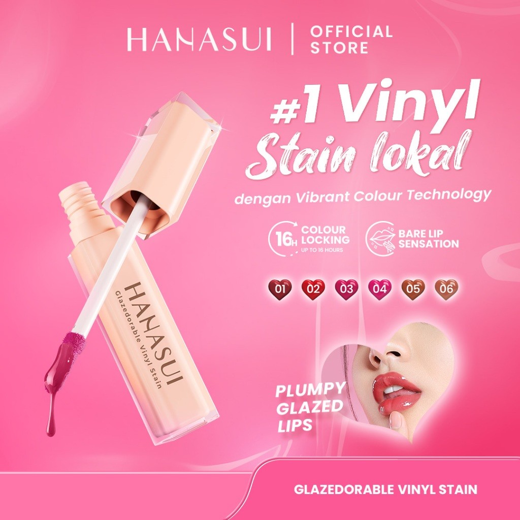 Jual Hanasui Glazedorable Vinyl Stain - Plumpy Glazed Lips Vibrant ...