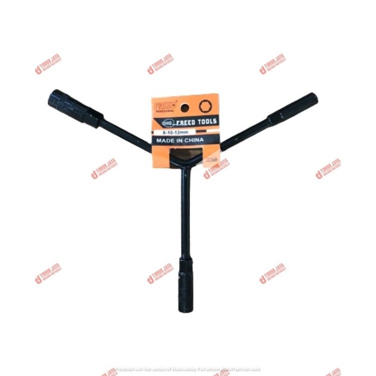 Jual FREED PANJANG kunci sok Y hitam 8 x 10 x 12 Socket Wrench tekiro ...