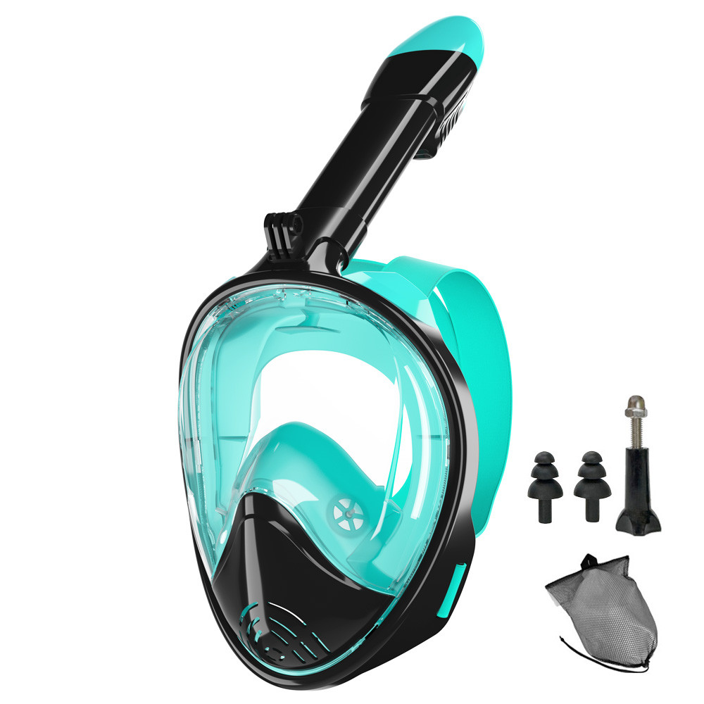 Jual Full Face Snorkel Mask Silicone Diving Mask Full Dry Panoramic ...